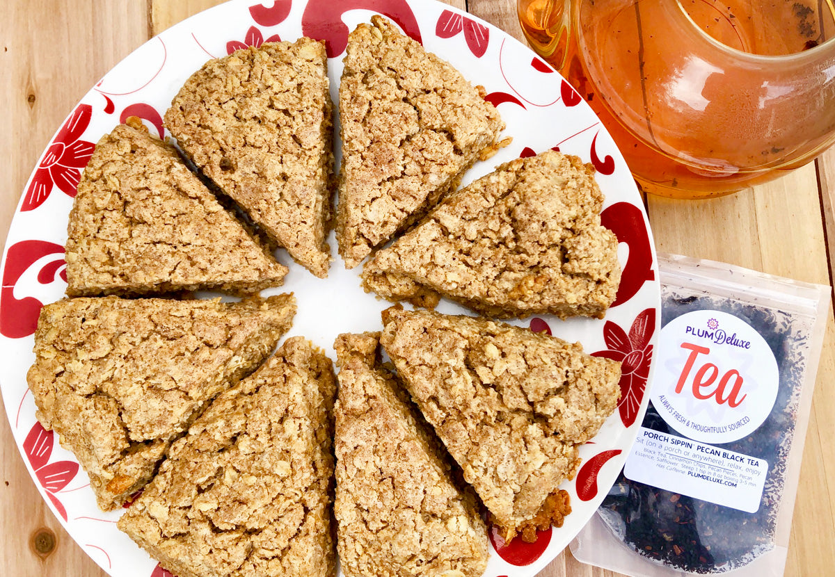 Cinnamon Oat Sour Cream Scones – Plum Deluxe Tea
